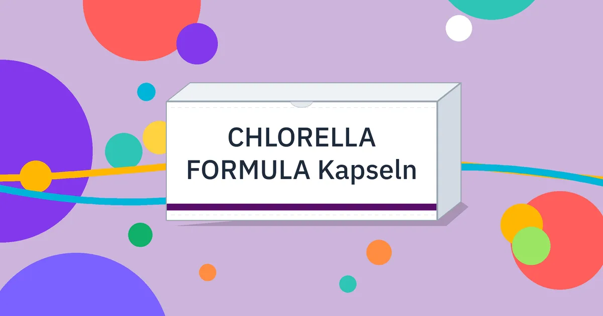 Symbolbild: Packung mit der Aufschrift CHLORELLA FORMULA Kapseln (PZN 14418803) – Verfügbarkeit und Bezug in Apotheken in Frankfurt am Main