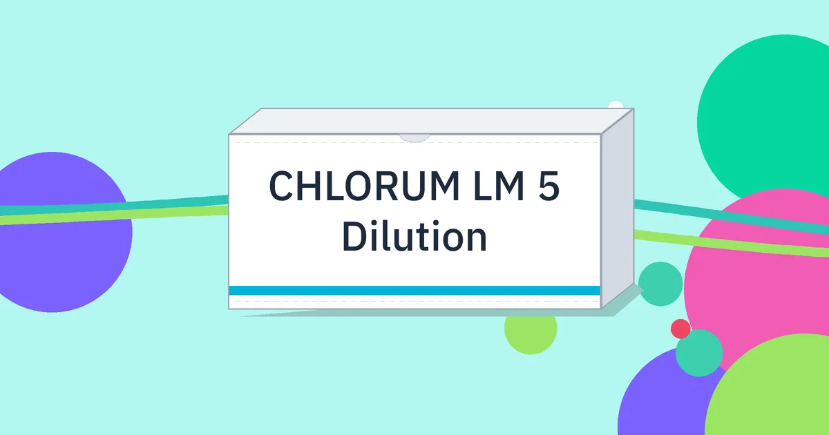 Symbolbild: Packung mit der Aufschrift CHLORUM LM 5 Dilution (PZN 12816333) – Verfügbarkeit und Bezug in Apotheken in Frankfurt am Main