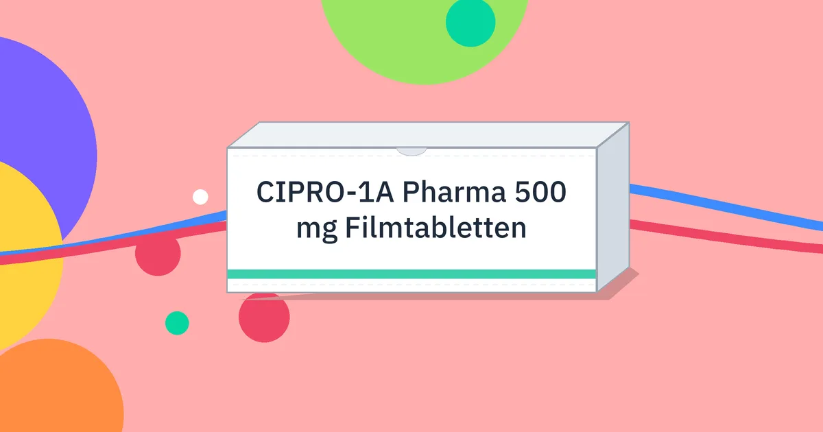 Symbolbild: Packung mit der Aufschrift CIPRO-1A Pharma 500 mg Filmtabletten (PZN 00036357) – Verfügbarkeit und Bezug in Apotheken in Frankfurt am Main
