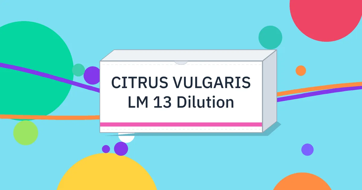 Symbolbild: Packung mit der Aufschrift CITRUS VULGARIS LM 13 Dilution (PZN 12821771) – Verfügbarkeit und Bezug in Apotheken in Frankfurt am Main