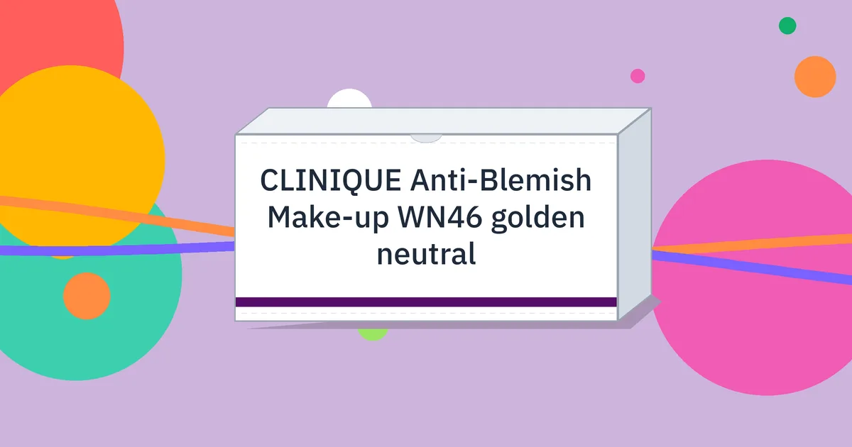 Symbolbild: Packung mit der Aufschrift CLINIQUE Anti-Blemish Make-up WN46 golden neutral (PZN 19458546) – Verfügbarkeit und Bezug in Apotheken in Frankfurt am Main