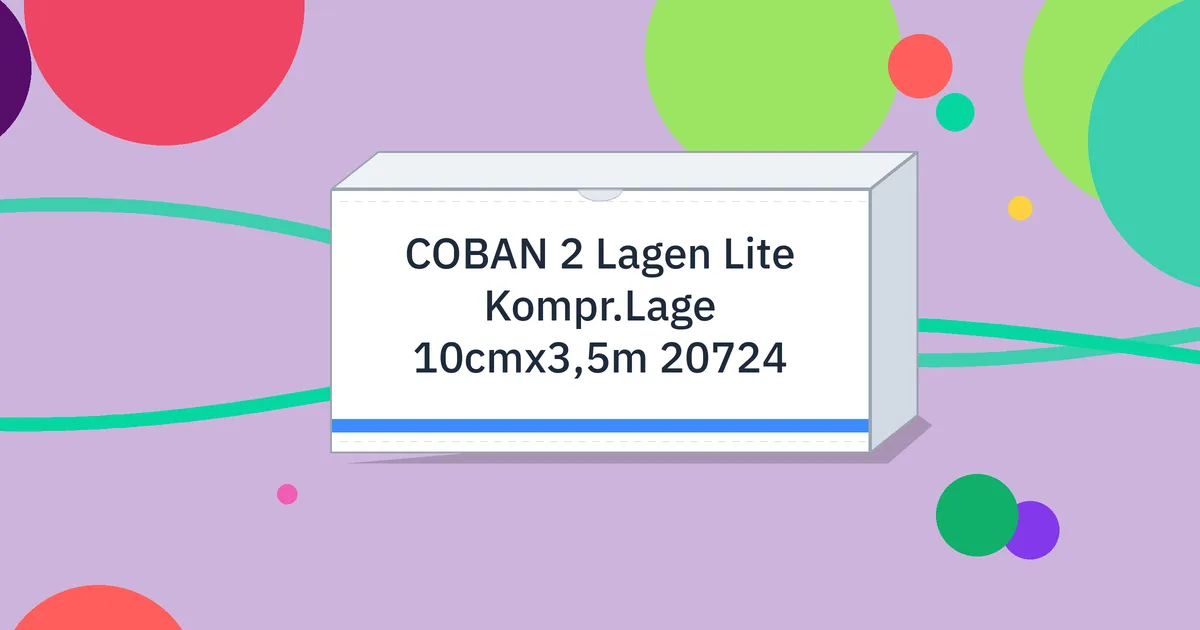 Symbolbild: Packung mit der Aufschrift COBAN 2 Lagen Lite Kompr.Lage 10cmx3,5m 20724 (PZN 07515718) – Verfügbarkeit und Bezug in Apotheken in Frankfurt am Main