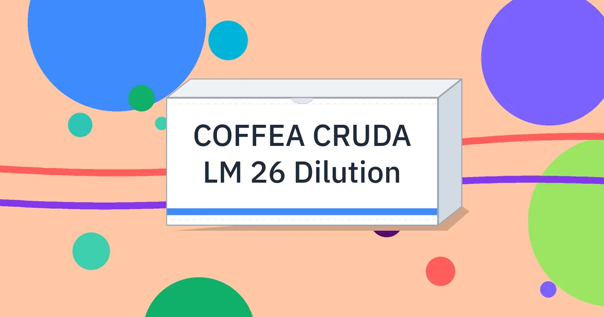 Symbolbild: Packung mit der Aufschrift COFFEA CRUDA LM 26 Dilution (PZN 12831002) – Verfügbarkeit und Bezug in Apotheken in Frankfurt am Main
