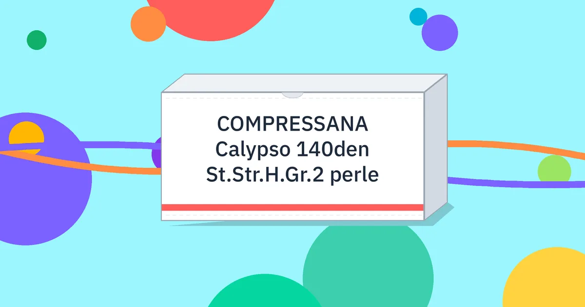 Symbolbild: Packung mit der Aufschrift COMPRESSANA Calypso 140den St.Str.H.Gr.2 perle (PZN 11217599) – Verfügbarkeit und Bezug in Apotheken in Frankfurt am Main