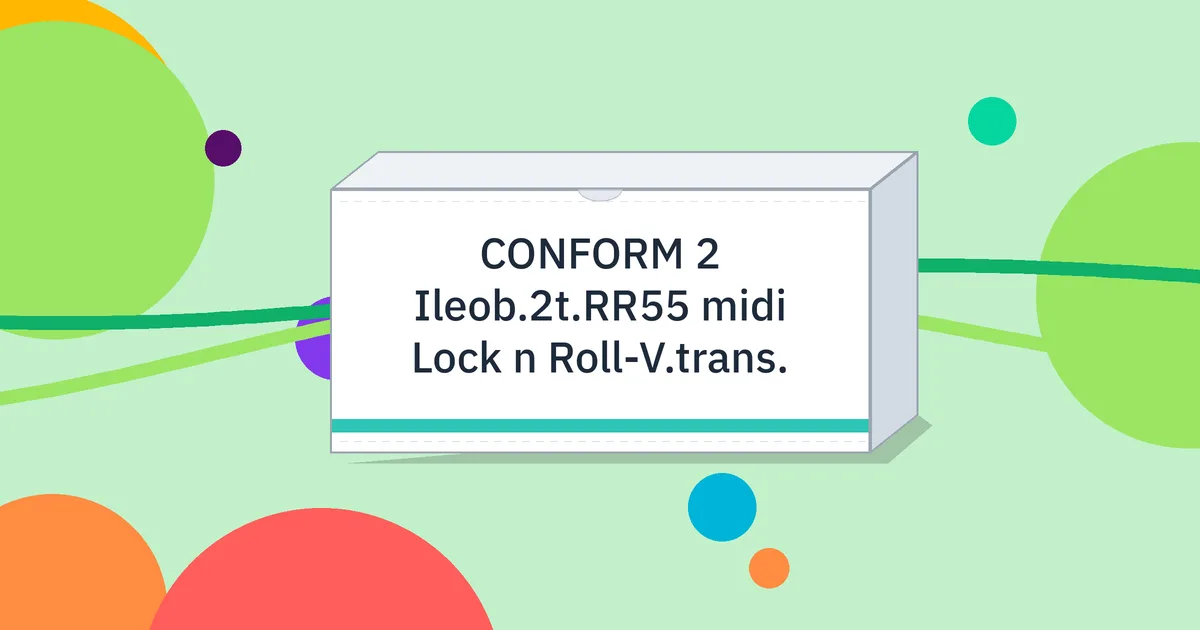 Symbolbild: Packung mit der Aufschrift CONFORM 2 Ileob.2t.RR55 midi Lock n Roll-V.trans. (PZN 04009481) – Verfügbarkeit und Bezug in Apotheken in Frankfurt am Main