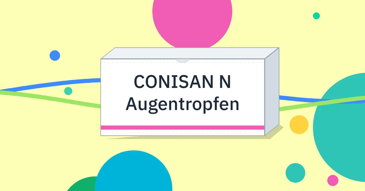 Symbolbild: Packung mit der Aufschrift CONISAN N Augentropfen (PZN 11669918) – Verfügbarkeit und Bezug in Apotheken in Frankfurt am Main
