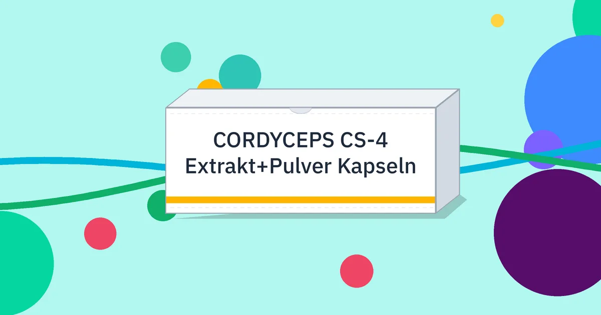 Symbolbild: Packung mit der Aufschrift CORDYCEPS CS-4 Extrakt+Pulver Kapseln (PZN 17566303) – Verfügbarkeit und Bezug in Apotheken in Frankfurt am Main