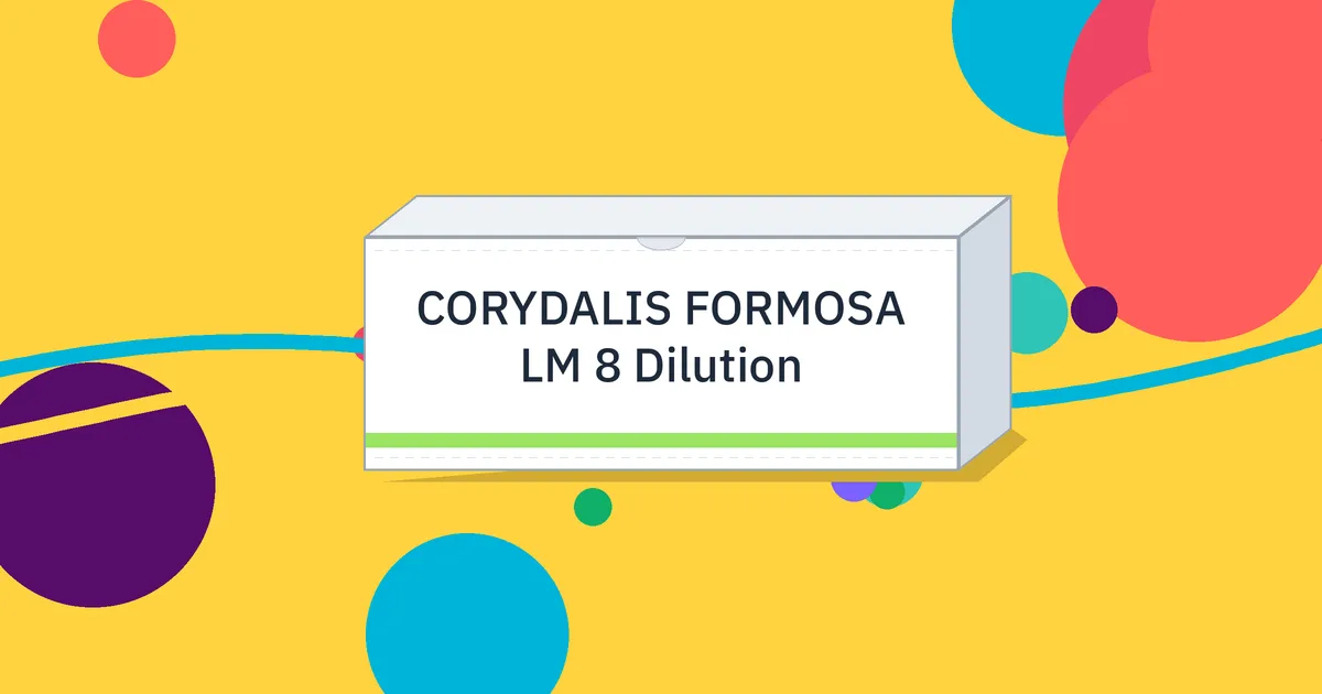 Symbolbild: Packung mit der Aufschrift CORYDALIS FORMOSA LM 8 Dilution (PZN 13453944) – Verfügbarkeit und Bezug in Apotheken in Frankfurt am Main