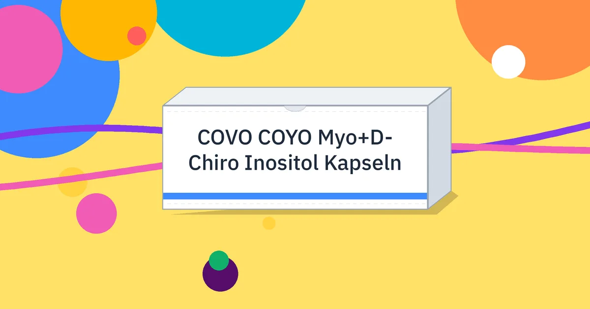 Symbolbild: Packung mit der Aufschrift COVO COYO Myo+D-Chiro Inositol Kapseln (PZN 19764705) – Verfügbarkeit und Bezug in Apotheken in Frankfurt am Main