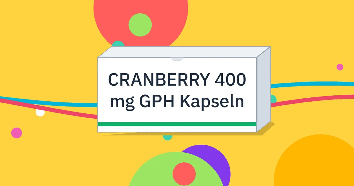 Symbolbild: Packung mit der Aufschrift CRANBERRY 400 mg GPH Kapseln (PZN 04548410) – Verfügbarkeit und Bezug in Apotheken in Frankfurt am Main