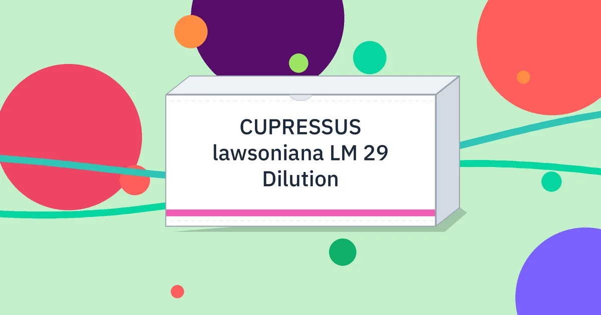 Symbolbild: Packung mit der Aufschrift CUPRESSUS lawsoniana LM 29 Dilution (PZN 13457942) – Verfügbarkeit und Bezug in Apotheken in Frankfurt am Main
