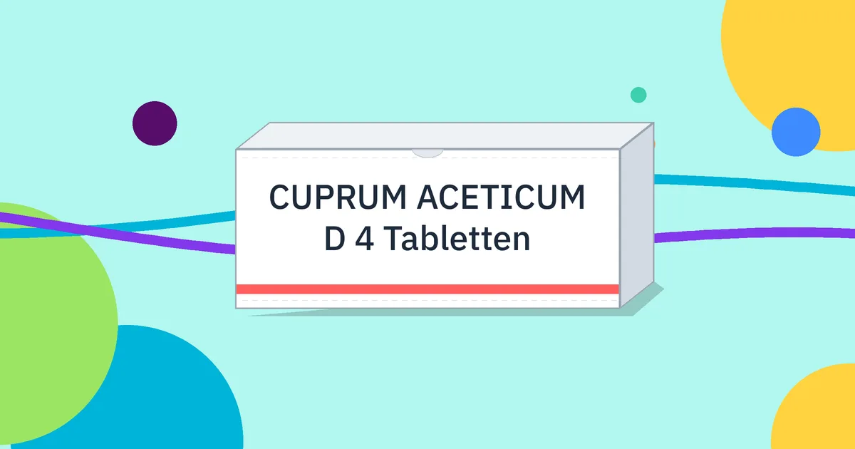 Symbolbild: Packung mit der Aufschrift CUPRUM ACETICUM D 4 Tabletten (PZN 01768430) – Verfügbarkeit und Bezug in Apotheken in Frankfurt am Main