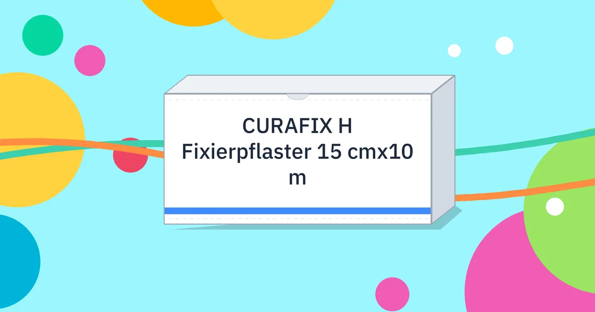 Symbolbild: Packung mit der Aufschrift CURAFIX H Fixierpflaster 15 cmx10 m (PZN 07299663) – Verfügbarkeit und Bezug in Apotheken in Frankfurt am Main