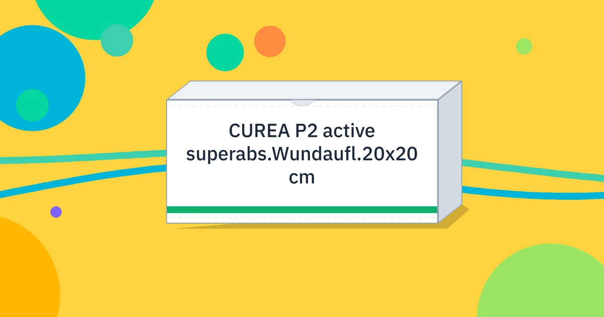 Symbolbild: Packung mit der Aufschrift CUREA P2 active superabs.Wundaufl.20x20 cm (PZN 16779706) – Verfügbarkeit und Bezug in Apotheken in Frankfurt am Main
