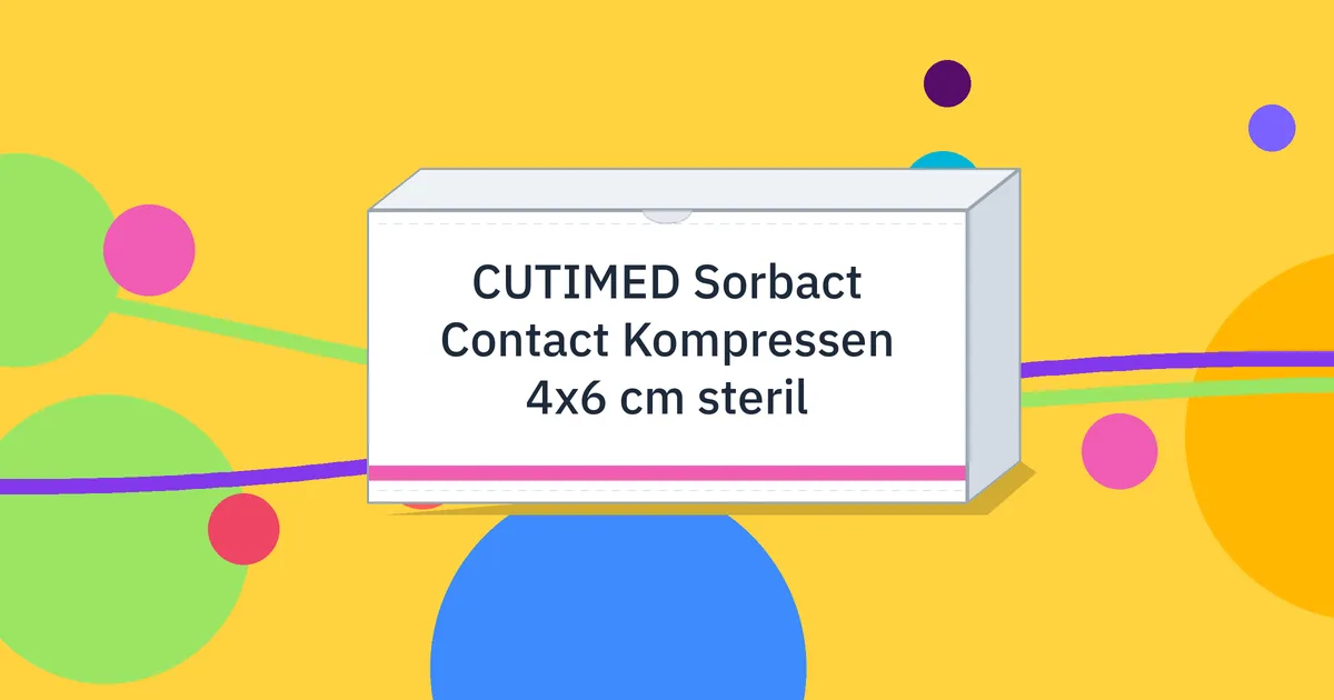 Symbolbild: Packung mit der Aufschrift CUTIMED Sorbact Contact Kompressen 4x6 cm steril (PZN 20845024) – Verfügbarkeit und Bezug in Apotheken in Frankfurt am Main