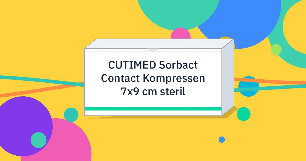 Symbolbild: Packung mit der Aufschrift CUTIMED Sorbact Contact Kompressen 7x9 cm steril (PZN 20769033) – Verfügbarkeit und Bezug in Apotheken in Frankfurt am Main