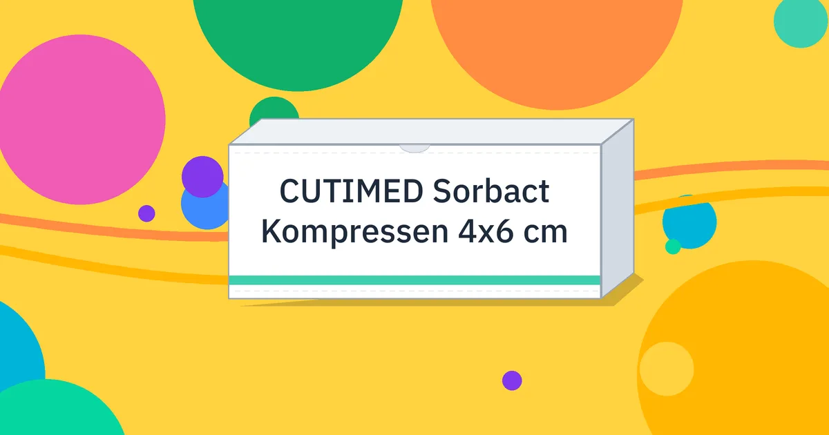 Symbolbild: Packung mit der Aufschrift CUTIMED Sorbact Kompressen 4x6 cm (PZN 14221489) – Verfügbarkeit und Bezug in Apotheken in Frankfurt am Main