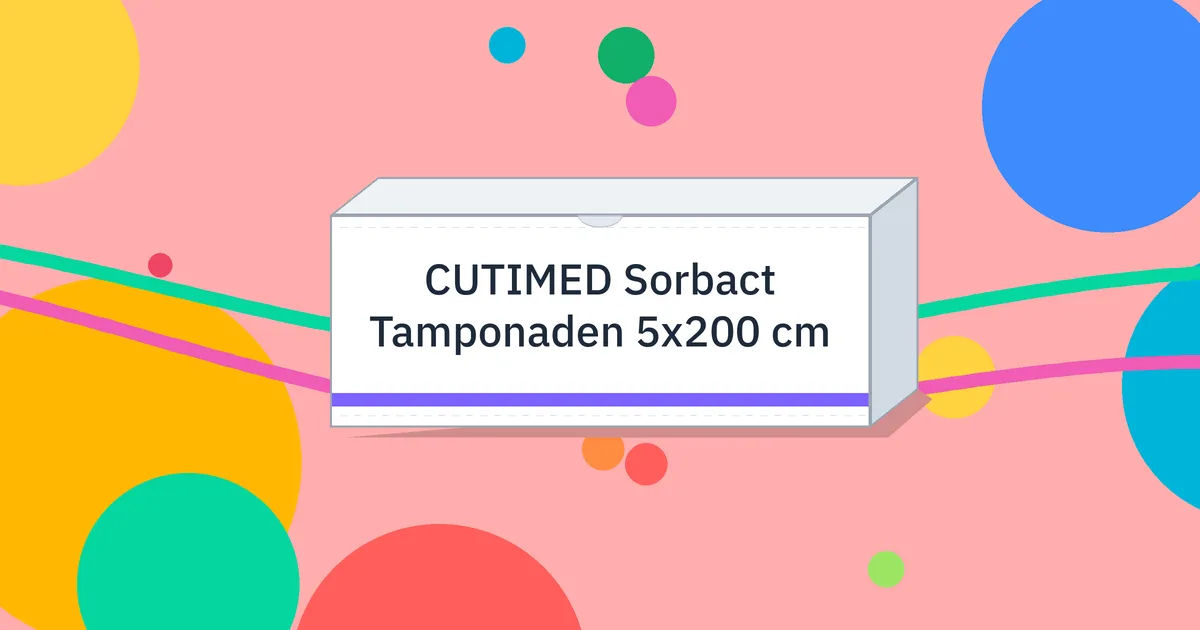 Symbolbild: Packung mit der Aufschrift CUTIMED Sorbact Tamponaden 5x200 cm (PZN 17820210) – Verfügbarkeit und Bezug in Apotheken in Frankfurt am Main