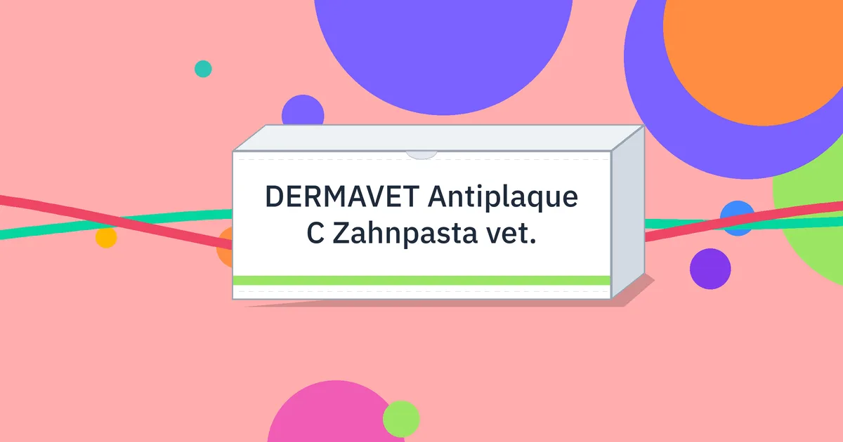 Symbolbild: Packung mit der Aufschrift DERMAVET Antiplaque C Zahnpasta vet. (PZN 18889770) – Verfügbarkeit und Bezug in Apotheken in Frankfurt am Main