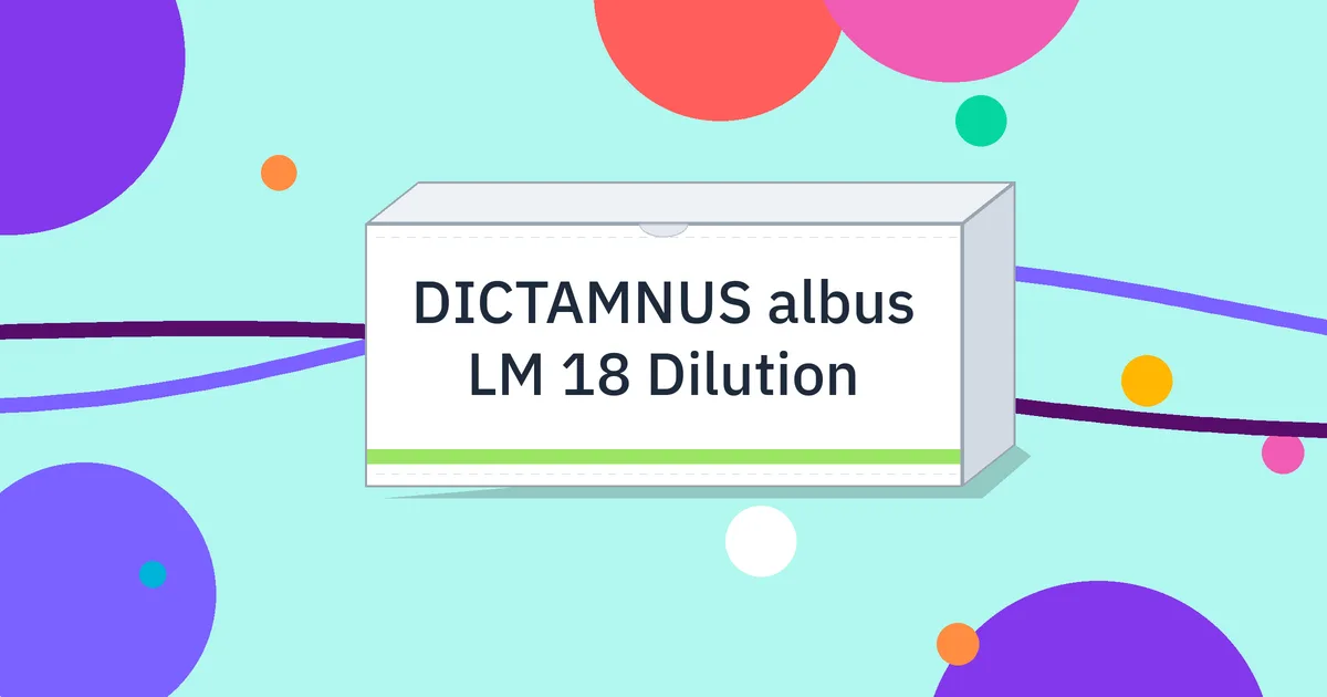 Symbolbild: Packung mit der Aufschrift DICTAMNUS albus LM 18 Dilution (PZN 13464758) – Verfügbarkeit und Bezug in Apotheken in Frankfurt am Main