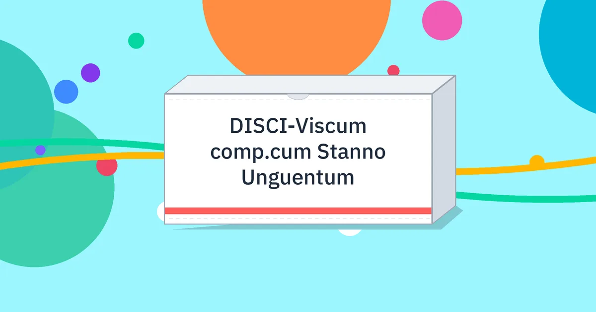 Symbolbild: Packung mit der Aufschrift DISCI-Viscum comp.cum Stanno Unguentum (PZN 02198331) – Verfügbarkeit und Bezug in Apotheken in Frankfurt am Main