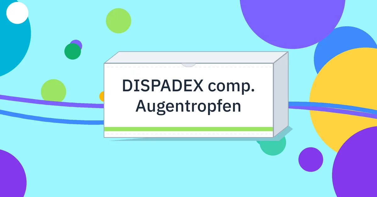 Symbolbild: Packung mit der Aufschrift DISPADEX comp. Augentropfen (PZN 03756129) – Verfügbarkeit und Bezug in Apotheken in Frankfurt am Main