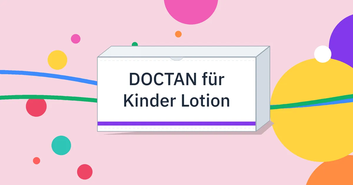 Symbolbild: Packung mit der Aufschrift DOCTAN für Kinder Lotion (PZN 06559978) – Verfügbarkeit und Bezug in Apotheken in Frankfurt am Main