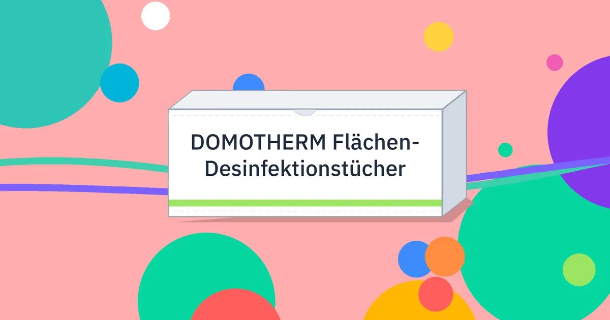Symbolbild: Packung mit der Aufschrift DOMOTHERM Flächen-Desinfektionstücher (PZN 19774715) – Verfügbarkeit und Bezug in Apotheken in Frankfurt am Main
