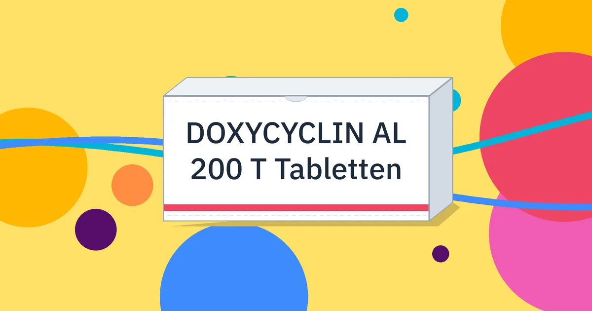 Symbolbild: Packung mit der Aufschrift DOXYCYCLIN AL 200 T Tabletten (PZN 04773414) – Verfügbarkeit und Bezug in Apotheken in Frankfurt am Main
