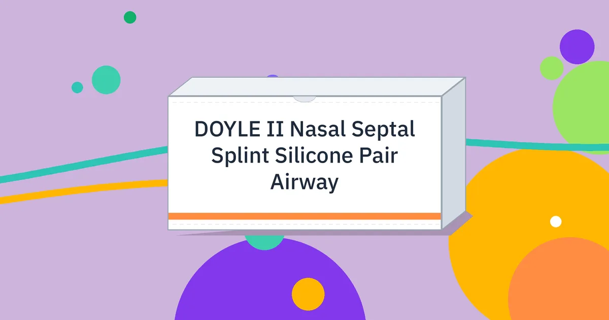 Symbolbild: Packung mit der Aufschrift DOYLE II Nasal Septal Splint Silicone Pair Airway (PZN 19297824) – Verfügbarkeit und Bezug in Apotheken in Frankfurt am Main