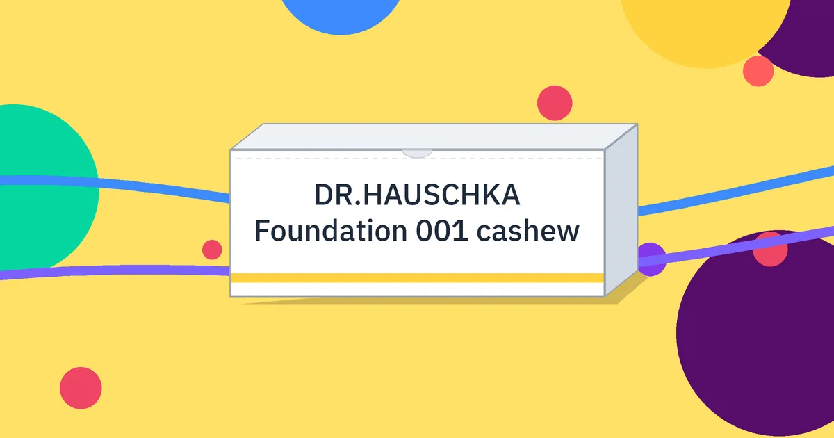 Symbolbild: Packung mit der Aufschrift DR.HAUSCHKA Foundation 001 cashew (PZN 18167611) – Verfügbarkeit und Bezug in Apotheken in Frankfurt am Main