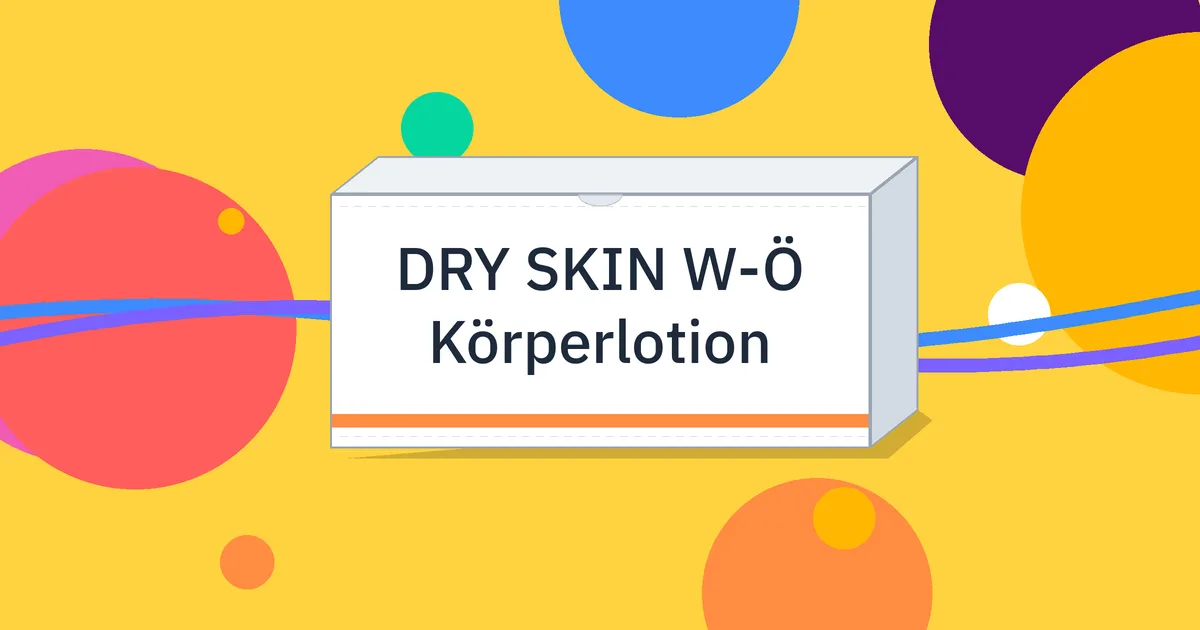 Symbolbild: Packung mit der Aufschrift DRY SKIN W-Ö Körperlotion (PZN 10393035) – Verfügbarkeit und Bezug in Apotheken in Frankfurt am Main