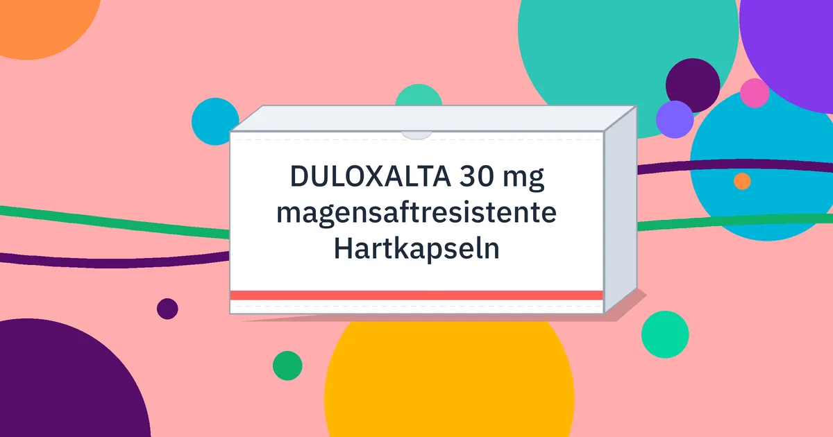 Symbolbild: Packung mit der Aufschrift DULOXALTA 30 mg magensaftresistente Hartkapseln (PZN 18169797) – Verfügbarkeit und Bezug in Apotheken in Frankfurt am Main