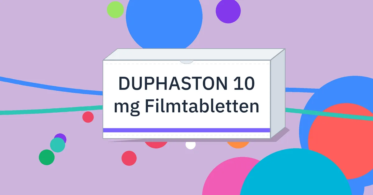 Symbolbild: Packung mit der Aufschrift DUPHASTON 10 mg Filmtabletten (PZN 00542072) – Verfügbarkeit und Bezug in Apotheken in Frankfurt am Main