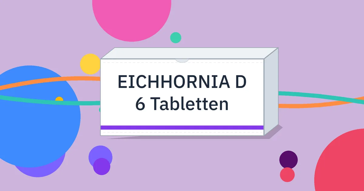 Symbolbild: Packung mit der Aufschrift EICHHORNIA D 6 Tabletten (PZN 04216004) – Verfügbarkeit und Bezug in Apotheken in Frankfurt am Main