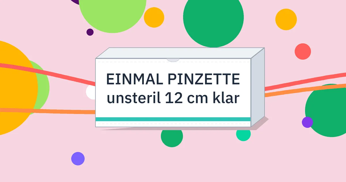 Symbolbild: Packung mit der Aufschrift EINMAL PINZETTE unsteril 12 cm klar (PZN 09430860) – Verfügbarkeit und Bezug in Apotheken in Frankfurt am Main