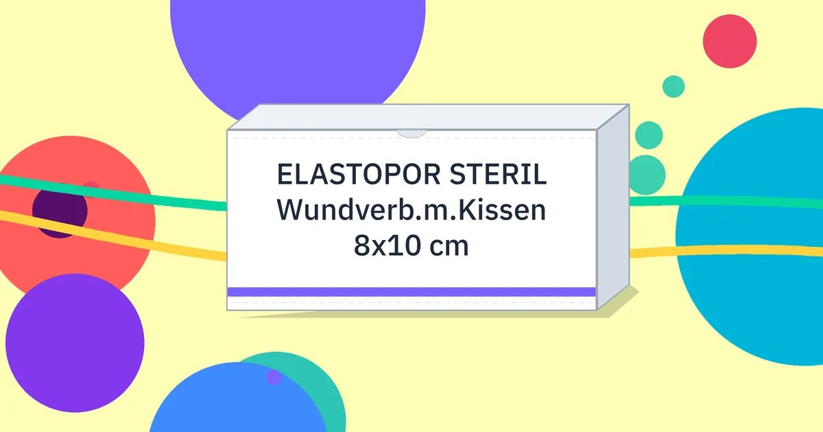 Symbolbild: Packung mit der Aufschrift ELASTOPOR STERIL Wundverb.m.Kissen 8x10 cm (PZN 19388745) – Verfügbarkeit und Bezug in Apotheken in Frankfurt am Main