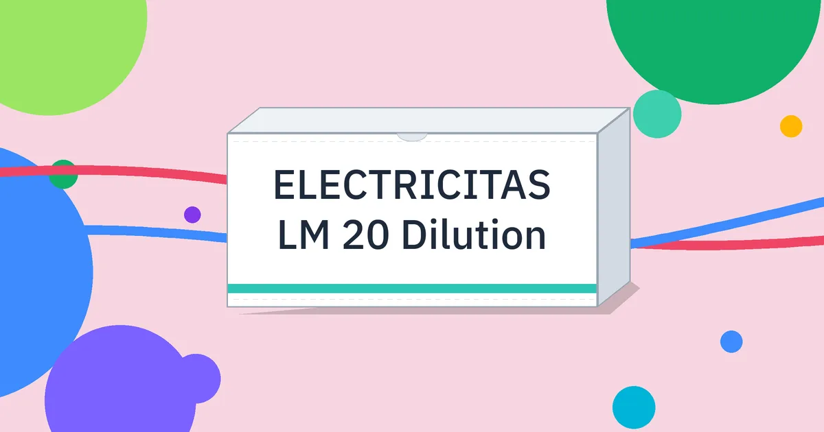 Symbolbild: Packung mit der Aufschrift ELECTRICITAS LM 20 Dilution (PZN 12844499) – Verfügbarkeit und Bezug in Apotheken in Frankfurt am Main
