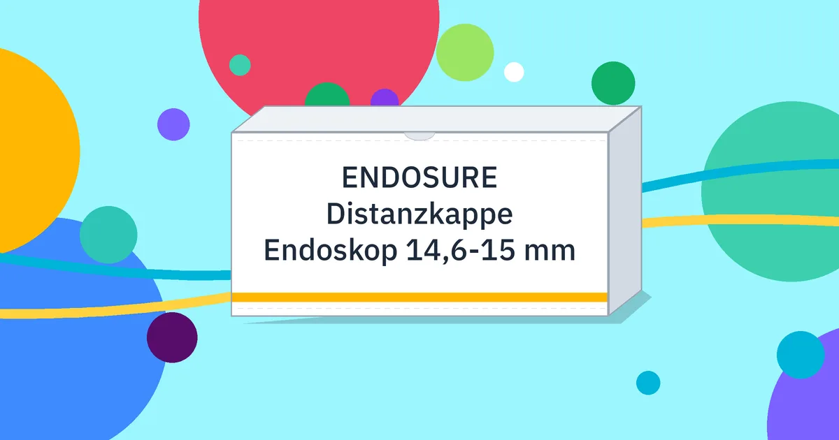 Symbolbild: Packung mit der Aufschrift ENDOSURE Distanzkappe Endoskop 14,6-15 mm (PZN 20539333) – Verfügbarkeit und Bezug in Apotheken in Frankfurt am Main