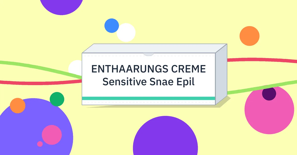 Symbolbild: Packung mit der Aufschrift ENTHAARUNGS CREME Sensitive Snae Epil (PZN 02186115) – Verfügbarkeit und Bezug in Apotheken in Frankfurt am Main