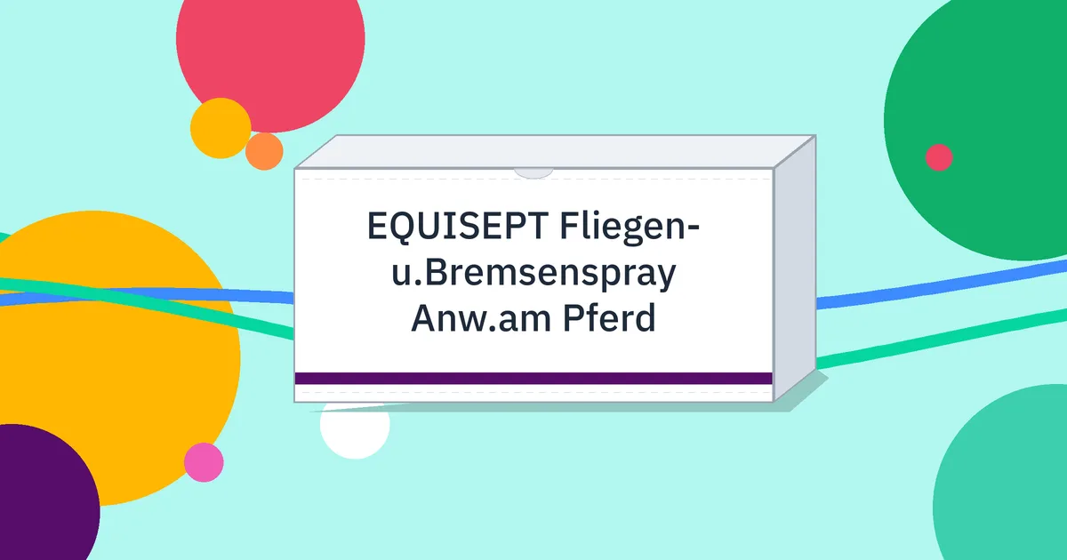 Symbolbild: Packung mit der Aufschrift EQUISEPT Fliegen- u.Bremsenspray Anw.am Pferd (PZN 17591494) – Verfügbarkeit und Bezug in Apotheken in Frankfurt am Main
