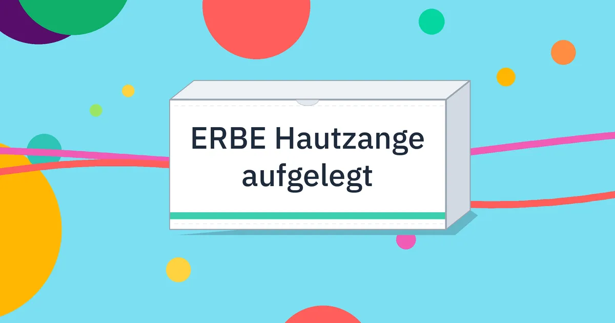 Symbolbild: Packung mit der Aufschrift ERBE Hautzange aufgelegt (PZN 02687679) – Verfügbarkeit und Bezug in Apotheken in Frankfurt am Main