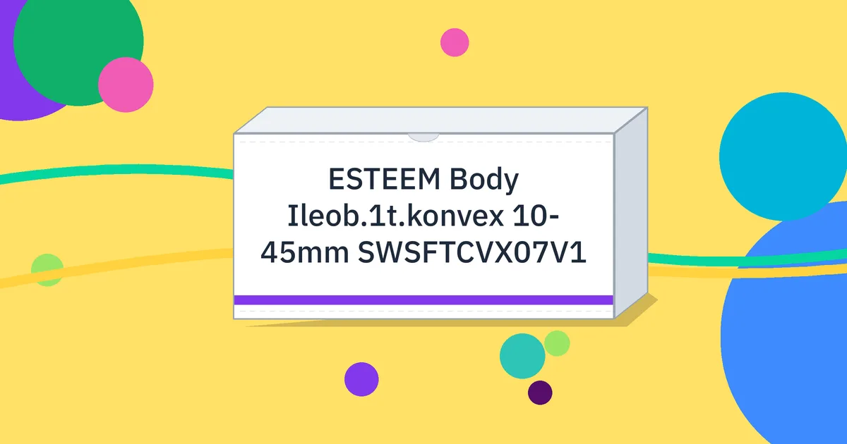 Symbolbild: Packung mit der Aufschrift ESTEEM Body Ileob.1t.konvex 10-45mm SWSFTCVX07V1 (PZN 18837566) – Verfügbarkeit und Bezug in Apotheken in Frankfurt am Main