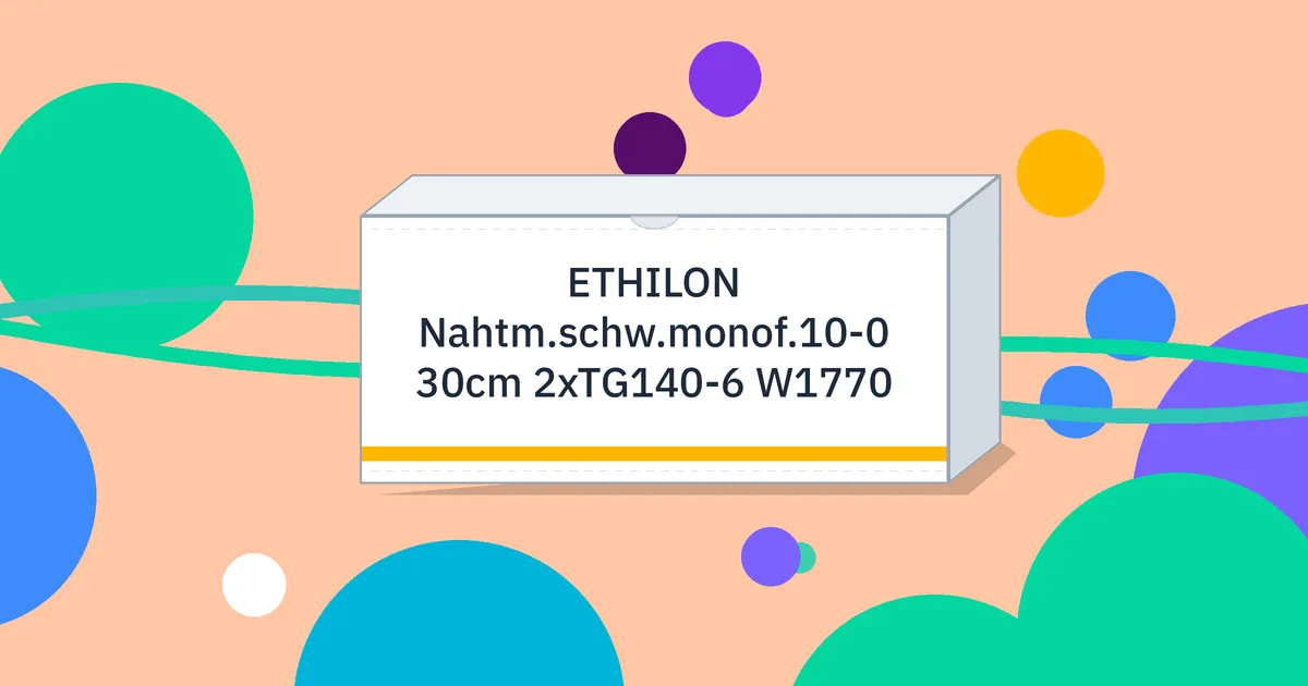 Symbolbild: Packung mit der Aufschrift ETHILON Nahtm.schw.monof.10-0 30cm 2xTG140-6 W1770 (PZN 16251365) – Verfügbarkeit und Bezug in Apotheken in Frankfurt am Main
