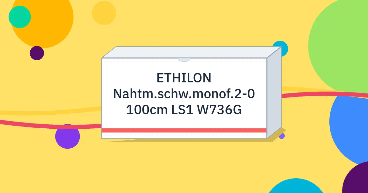 Symbolbild: Packung mit der Aufschrift ETHILON Nahtm.schw.monof.2-0 100cm LS1 W736G (PZN 16251129) – Verfügbarkeit und Bezug in Apotheken in Frankfurt am Main