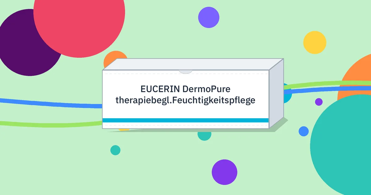 Symbolbild: Packung mit der Aufschrift EUCERIN DermoPure therapiebegl.Feuchtigkeitspflege (PZN 13235704) – Verfügbarkeit und Bezug in Apotheken in Frankfurt am Main