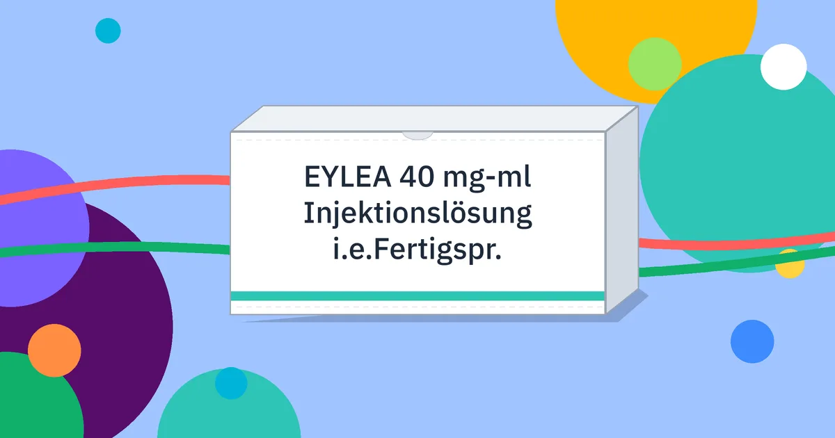 Symbolbild: Packung mit der Aufschrift EYLEA 40 mg-ml Injektionslösung i.e.Fertigspr. (PZN 19077034) – Verfügbarkeit und Bezug in Apotheken in Frankfurt am Main