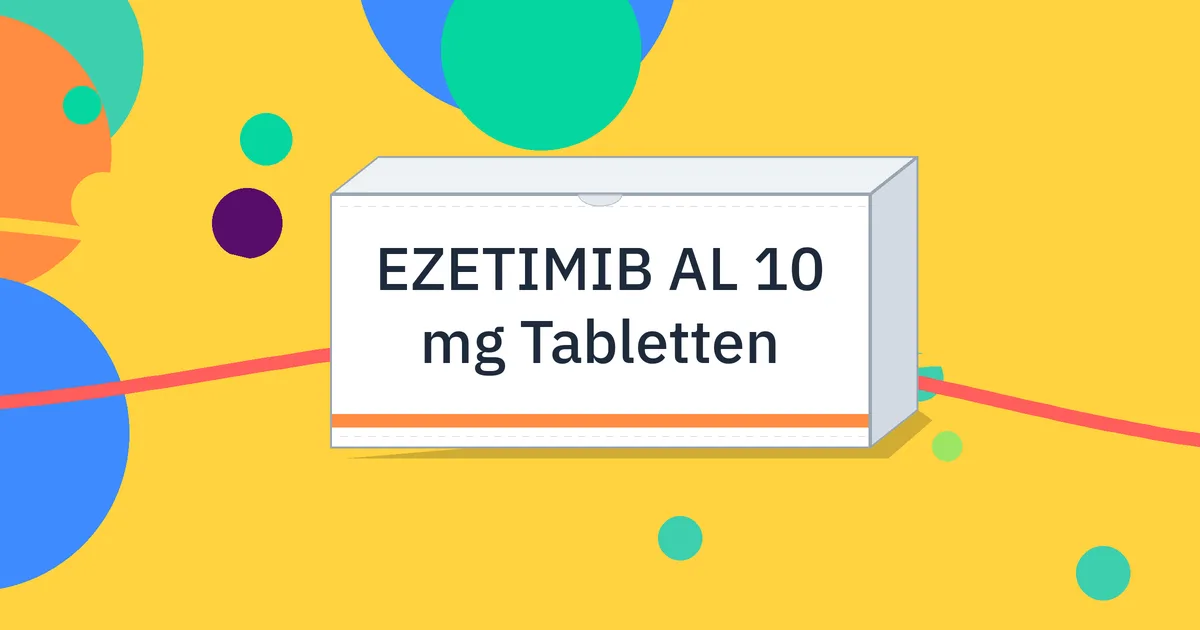 Symbolbild: Packung mit der Aufschrift EZETIMIB AL 10 mg Tabletten (PZN 13651437) – Verfügbarkeit und Bezug in Apotheken in Frankfurt am Main