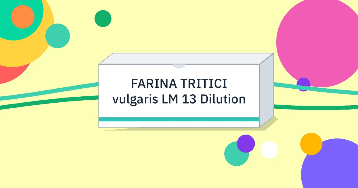 Symbolbild: Packung mit der Aufschrift FARINA TRITICI vulgaris LM 13 Dilution (PZN 13487860) – Verfügbarkeit und Bezug in Apotheken in Frankfurt am Main