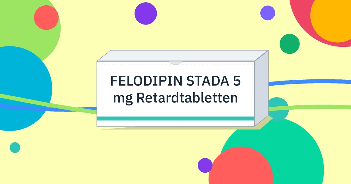 Symbolbild: Packung mit der Aufschrift FELODIPIN STADA 5 mg Retardtabletten (PZN 01433965) – Verfügbarkeit und Bezug in Apotheken in Frankfurt am Main